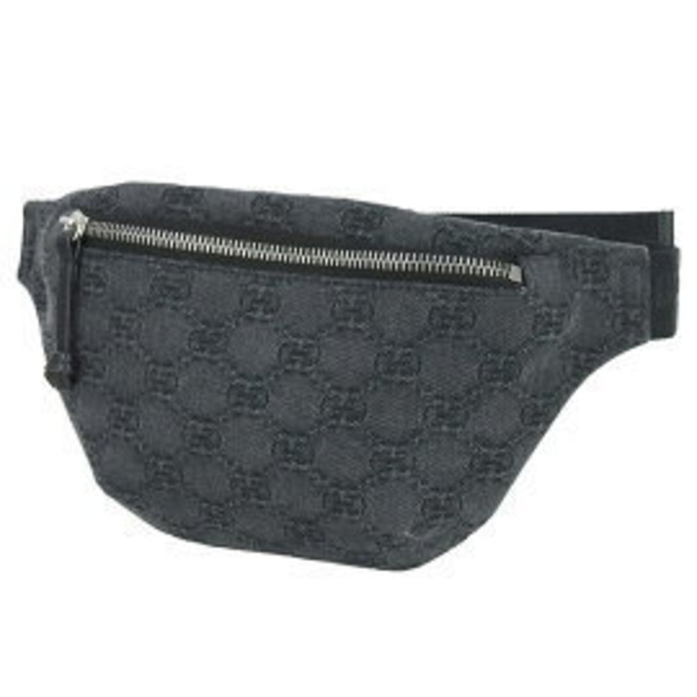 Gucci Gg Denim Body Bag Black Crossbody Belt Waist Po… - Gem